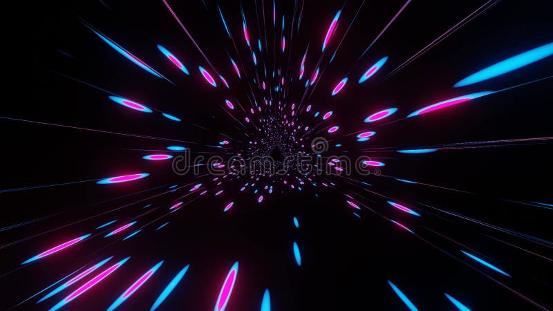 4K Video of Colorful Light Trailing Effect Inside a Rectangular Tunnel ...