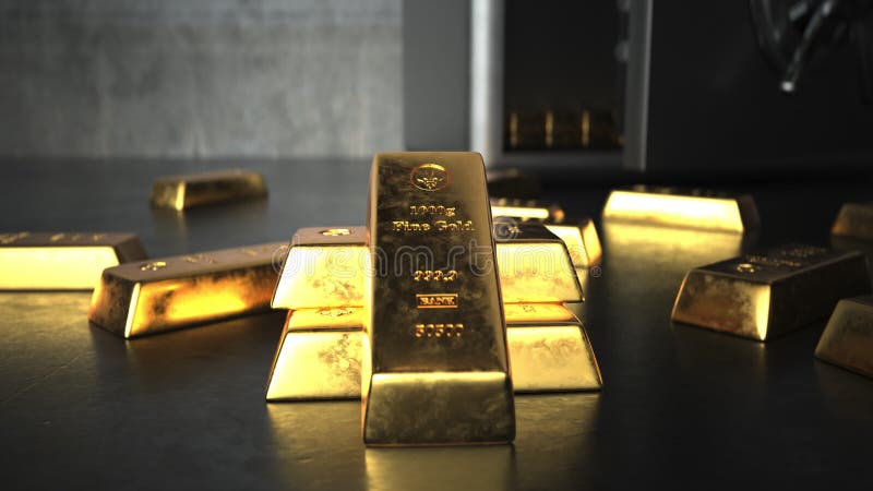 4k Video Fine Gold Bars 1000g Chart Opened Safe. ProRes 4444. 3D ...