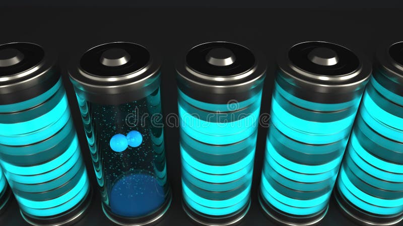 4k Video H2 Hydrogen Battery. ProRes 4444. 3D Animation Stock Video ...