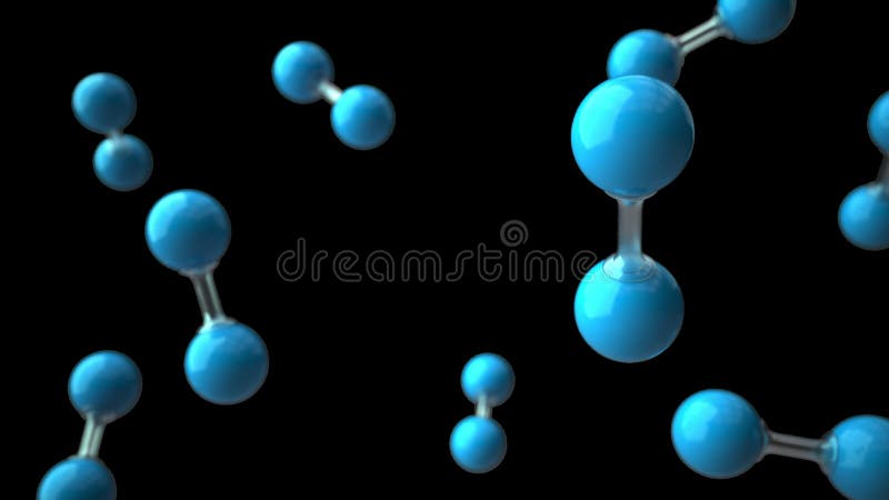 4k Video H2 Hydrogen Molecules, Transparent Background, Alpha Channel ...