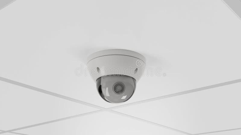 4K Video Security Dome Camera. the Camera Hangs on the Ceiling and ...