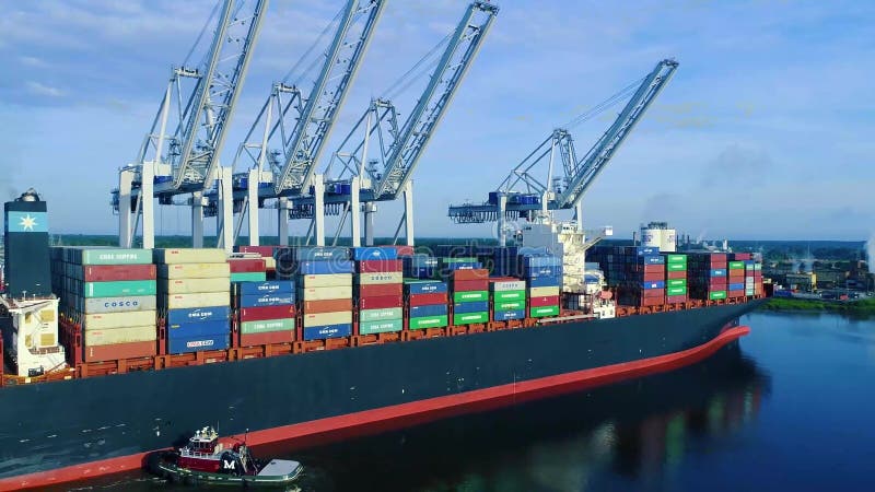 Steamship Container Terminal 4K Video Stock Footage - Video of shows ...