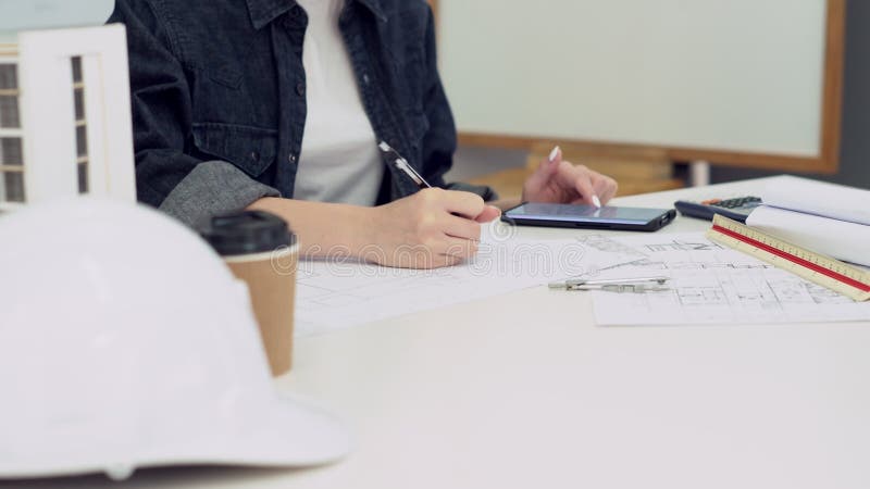 Drawing of Building Plan with CAD Software on Computer Stock Footage ...