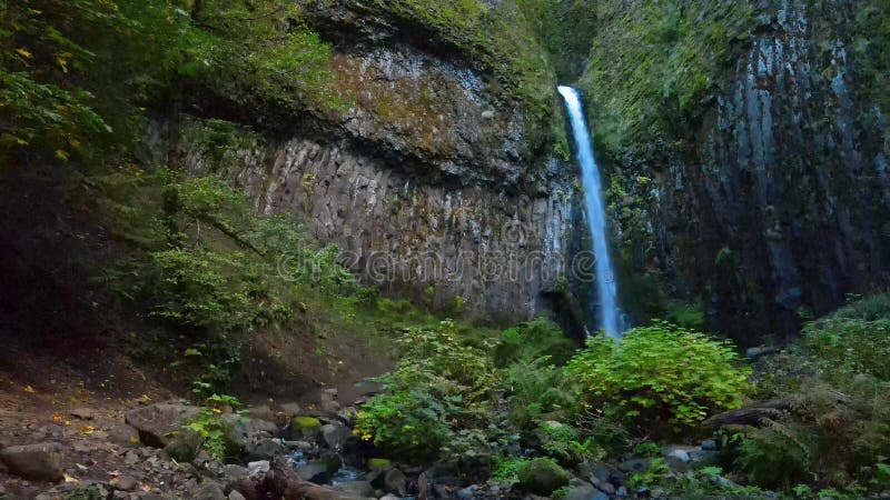 Tall Waterfall in Himalayas with Water Falling on To the Roads Stock ...