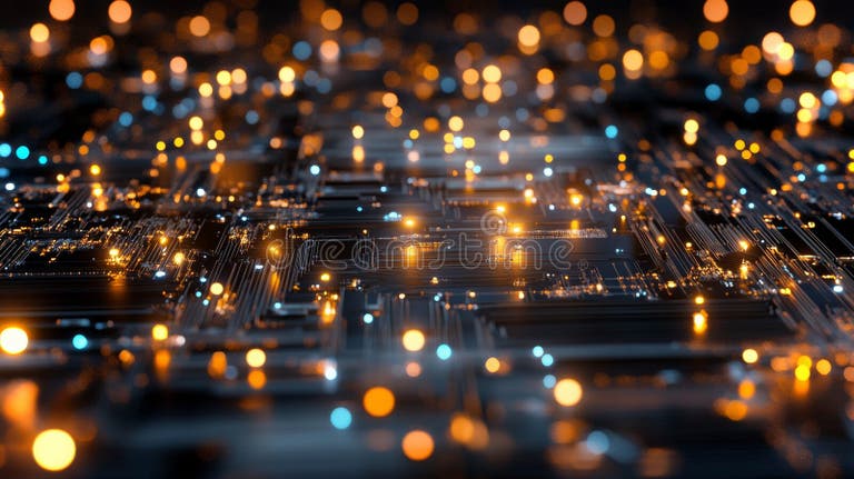 4K Visual of Glowing Circuitry on a Dark Backdrop Showcasing Advanced ...
