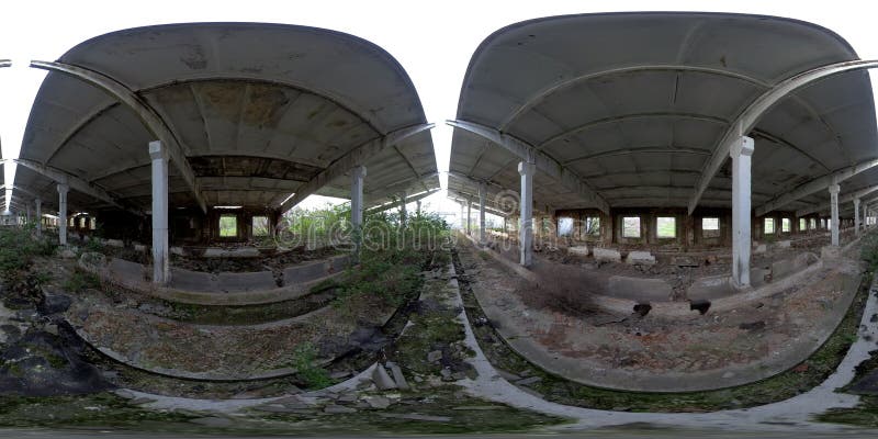 5K 360 VR Ruins of an Old Abandoned Livestock Farm Stock Photo - Image ...