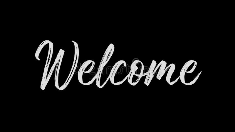 4K Welcome Sign Linear Gradient Left-Right Transition on Black ...