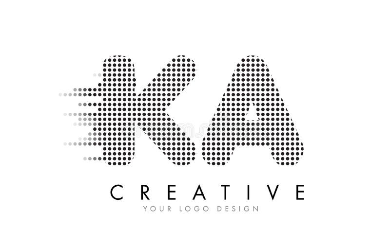 KA K a Letter Logo with Black Dots and Trails. Stock Vector ...
