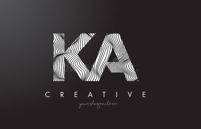 KA K a Letter Logo with Zebra Lines Texture Design Vector. Stock Vector ...