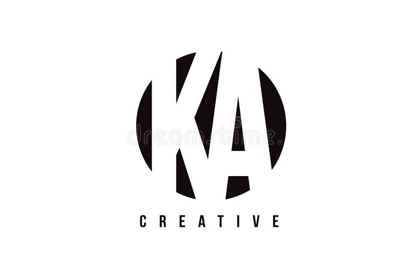 KA K a White Letter Logo Design with Circle Background. Stock Vector ...