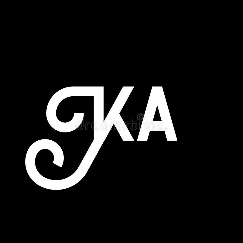 KA Letter Logo Design on Black Background. KA Creative Initials Letter ...