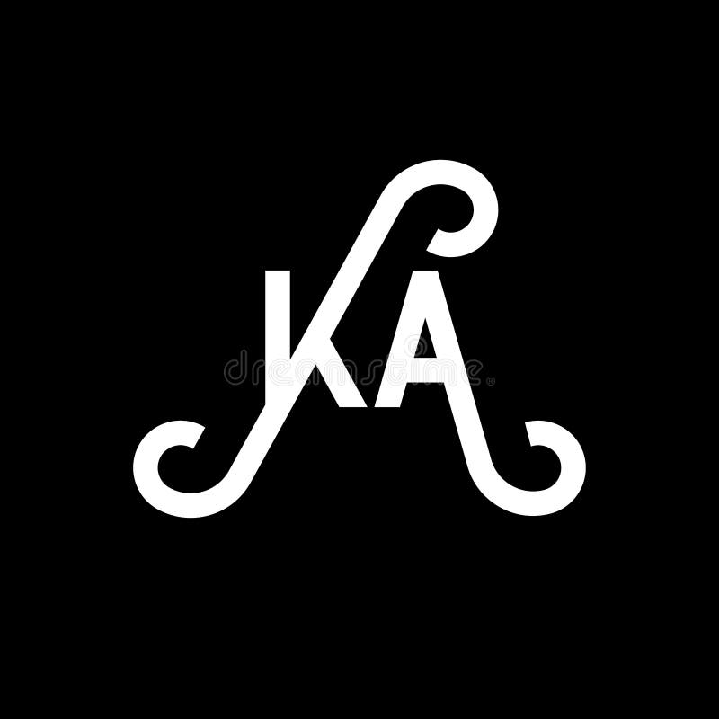 KA Letter Logo Design on Black Background. KA Creative Initials Letter ...