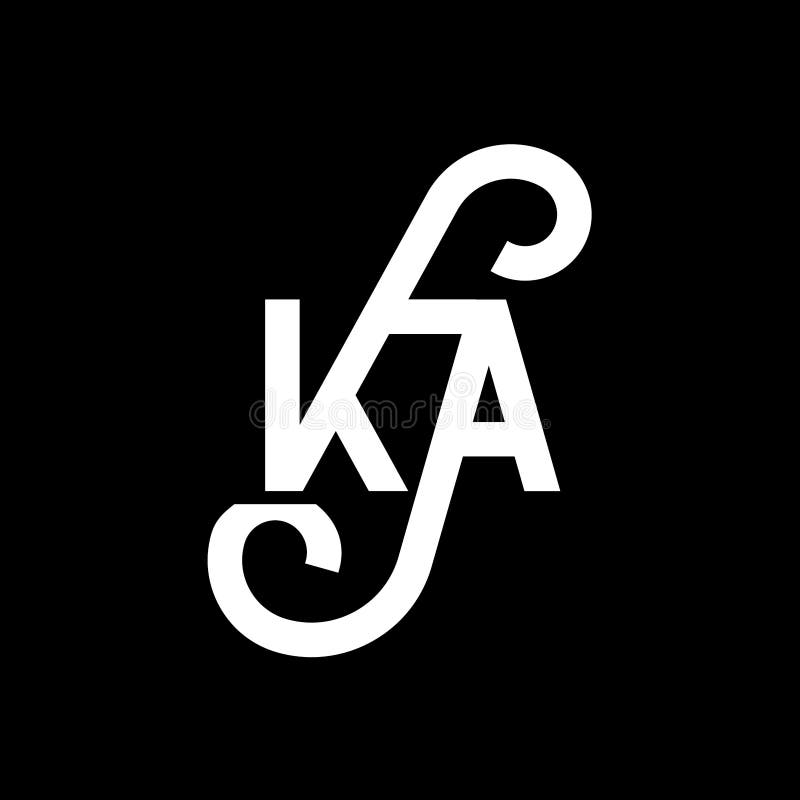 KA Letter Logo Design on Black Background. KA Creative Initials Letter ...