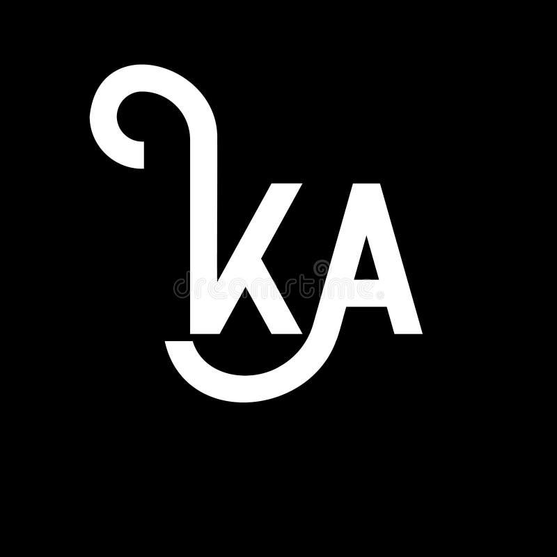 KA Letter Logo Design on Black Background. KA Creative Initials Letter ...
