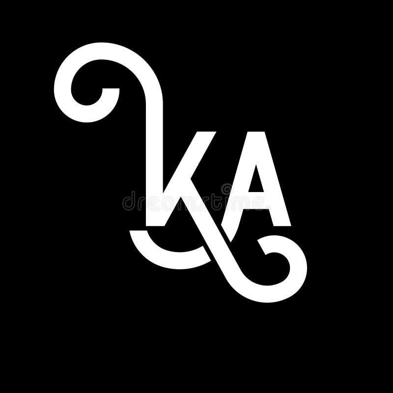 KA Letter Logo Design on Black Background. KA Creative Initials Letter ...