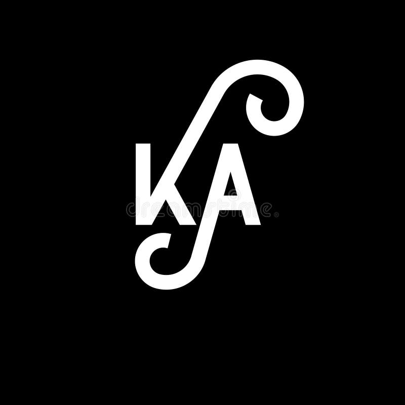 KA Letter Logo Design on Black Background. KA Creative Initials Letter ...