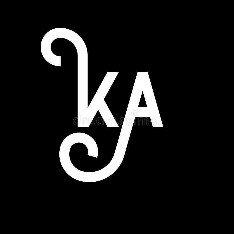 KA Letter Logo Design on Black Background. KA Creative Initials Letter ...