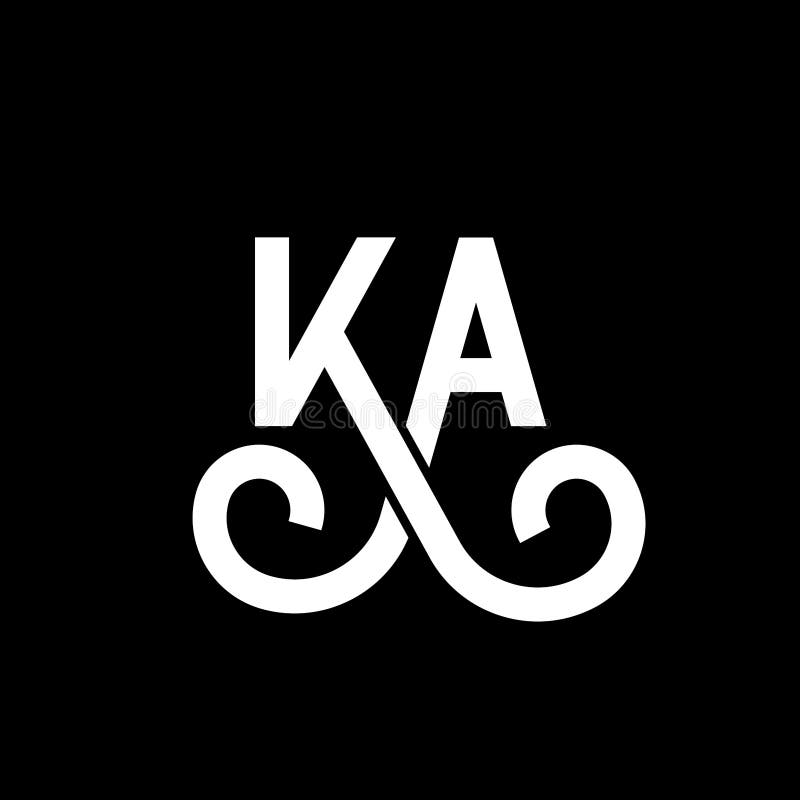 KA Letter Logo Design on Black Background. KA Creative Initials Letter ...