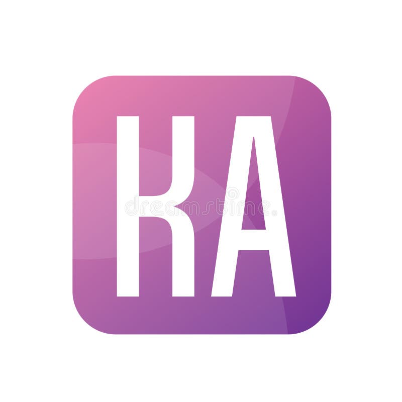 KA Letter Logo Design with Simple Style Stock Vector - Illustration of ...