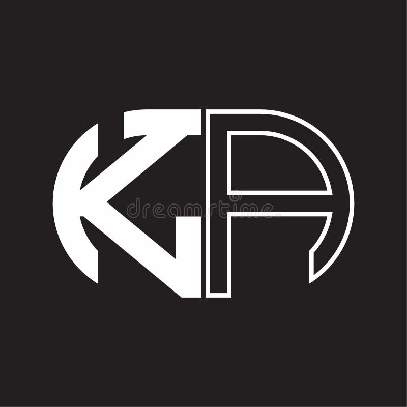 KA Letter Logo Monogram with Oval Shape Negative Space Design Template ...