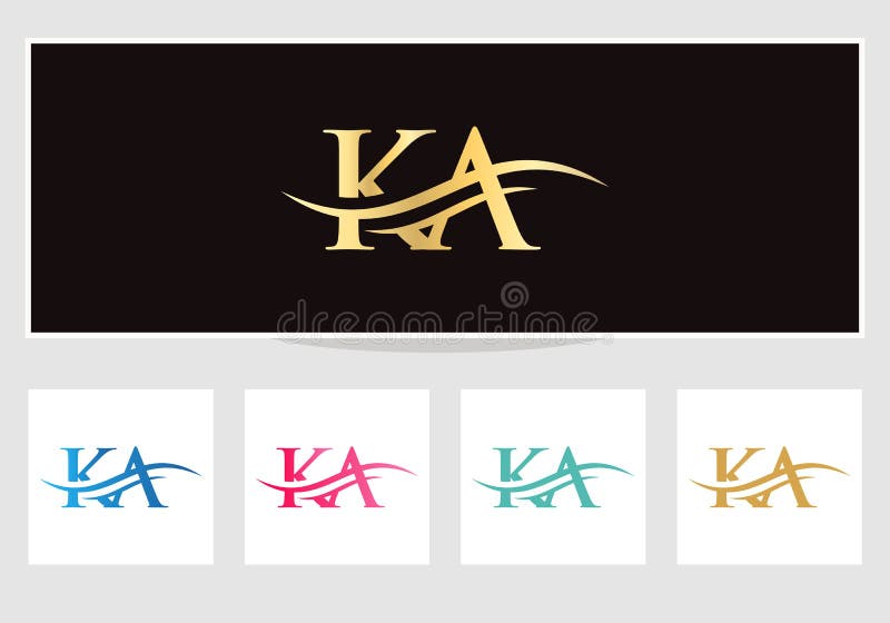 KA Logo Design. Premium Letter KA Logo Design with Water Wave Concept ...