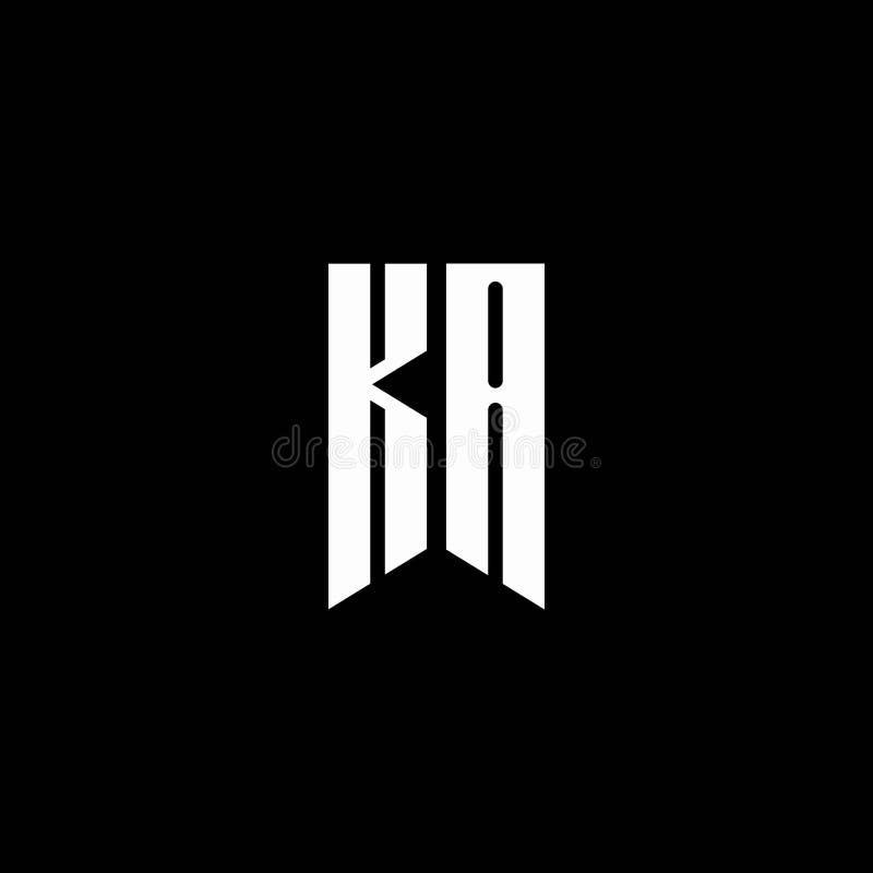 KA Logo Monogram with Emblem Style Isolated on Black Background Stock ...