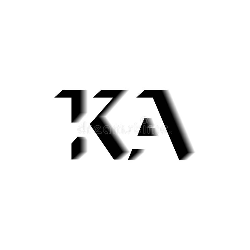 KA Monogram Shadow Shape Style Stock Vector - Illustration of initials ...