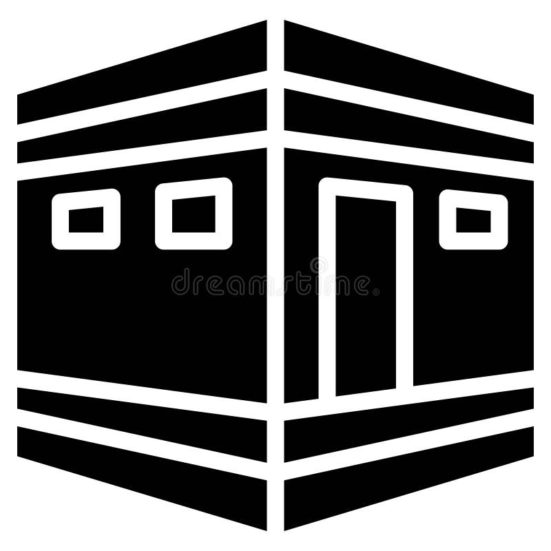 Kaaba Icon, Great Mosque of Mecca Vector Stock Vector - Illustration of ...