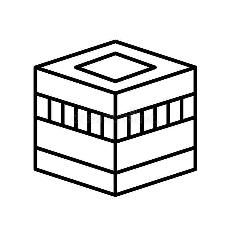 Kaaba Icon Vector Isolated on White Background, Kaaba Sign , Thin Line ...