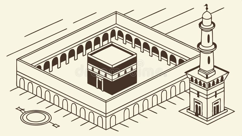 Kaaba Isometric Vector, 3D Perspective and Hajj Architecture Design ...