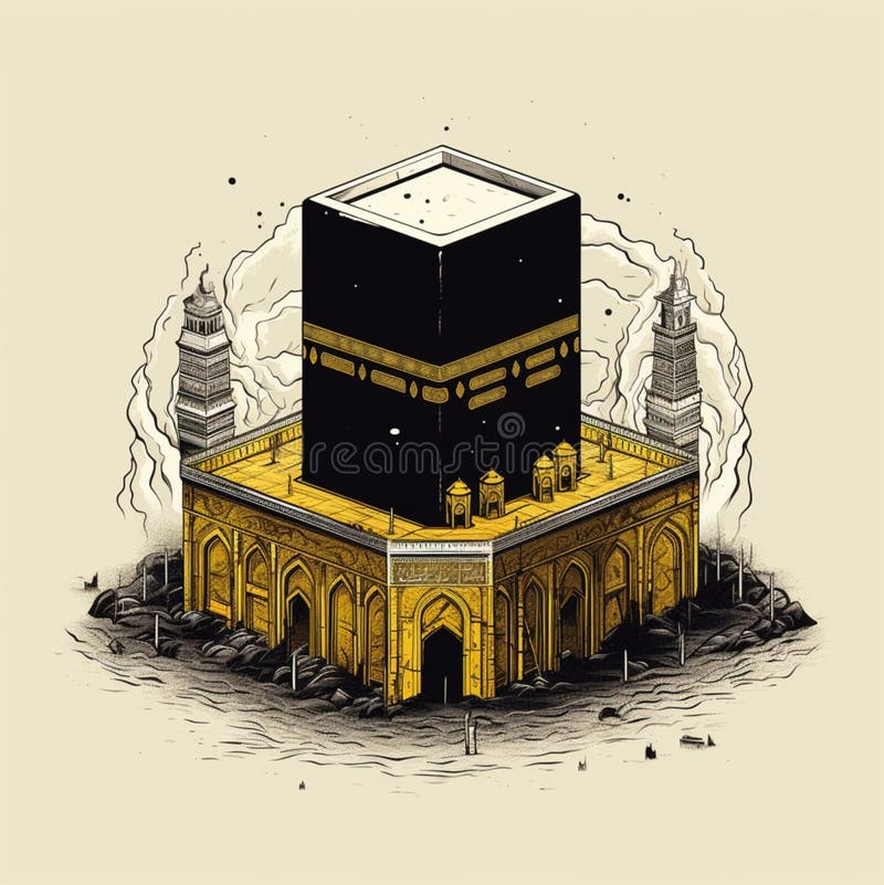 Kaaba logo illustration stock illustration. Illustration of makkah ...