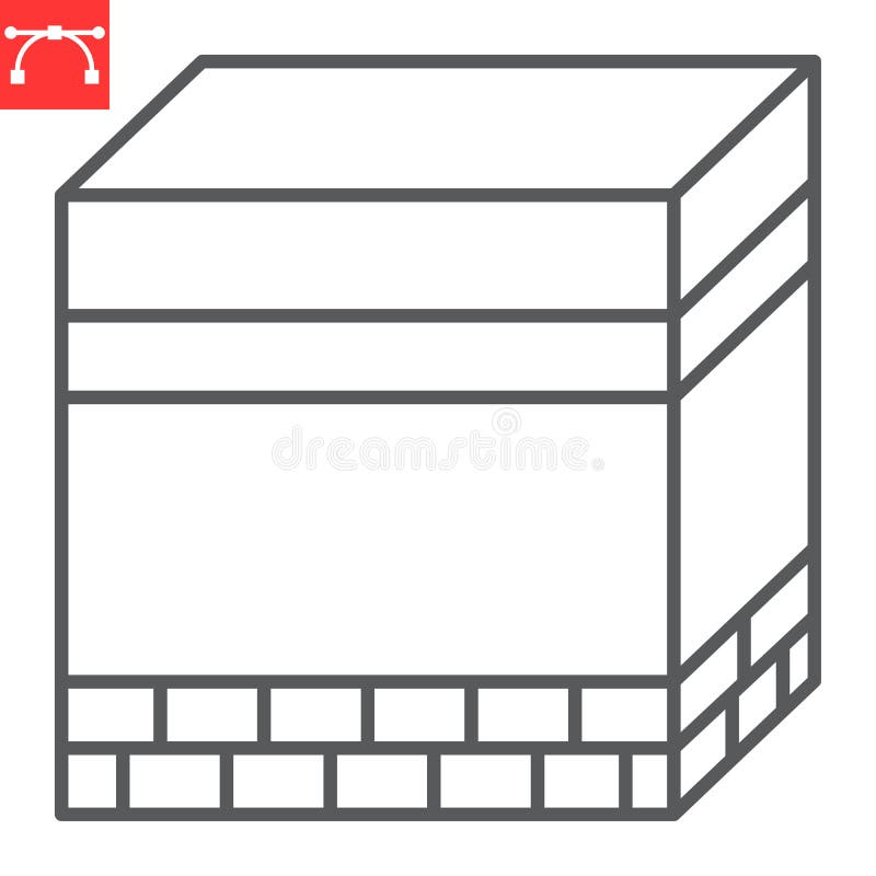 Kaaba in Mecca line icon stock vector. Illustration of sign - 241023260