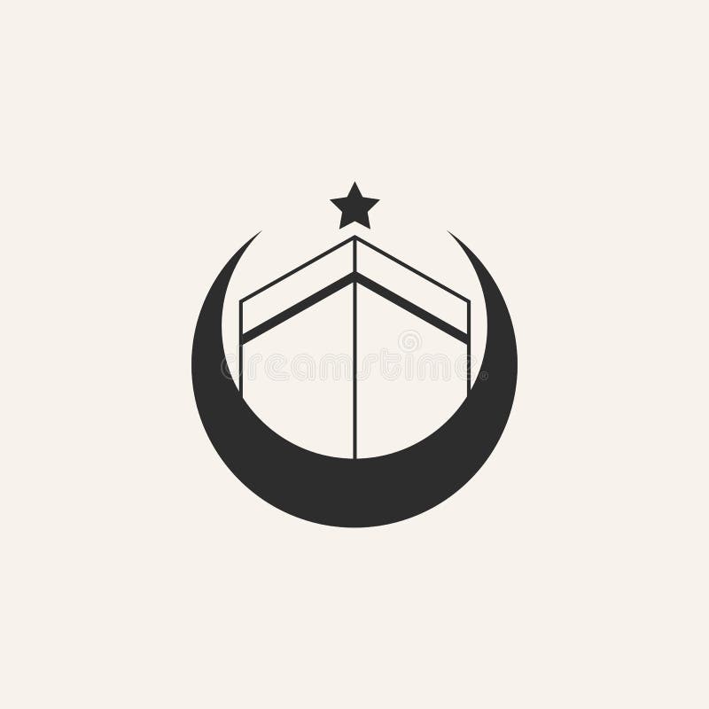 Kaaba Moon Star Logo Vector Design Stock Vector - Illustration of islam ...