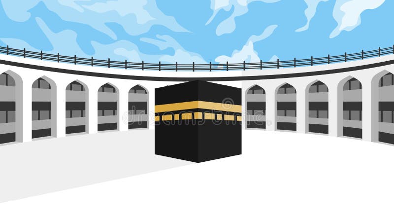 Kaaba in Mecca at Sunny Day Stock Photo - Illustration of hajj, card ...