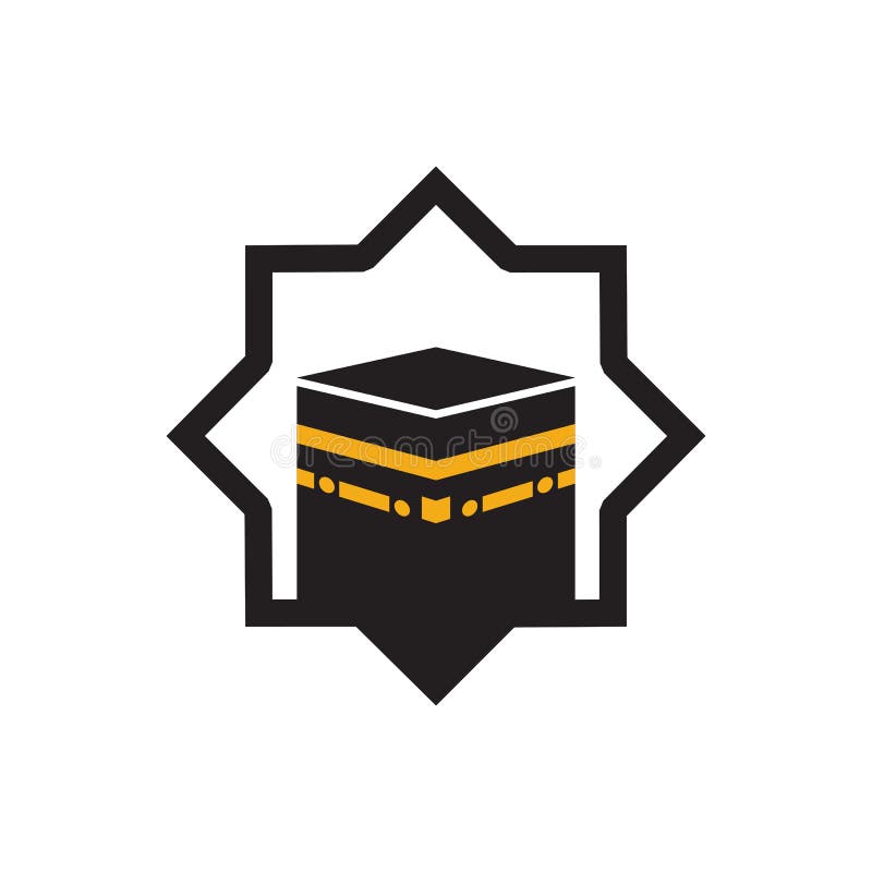 Kaabah Building at Mecca Logo Design Template Stock Vector ...