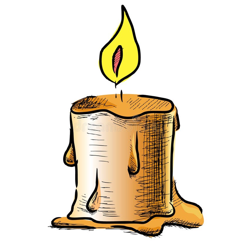 Kaars met brand vector illustratie. Illustration of kaars - 33305953