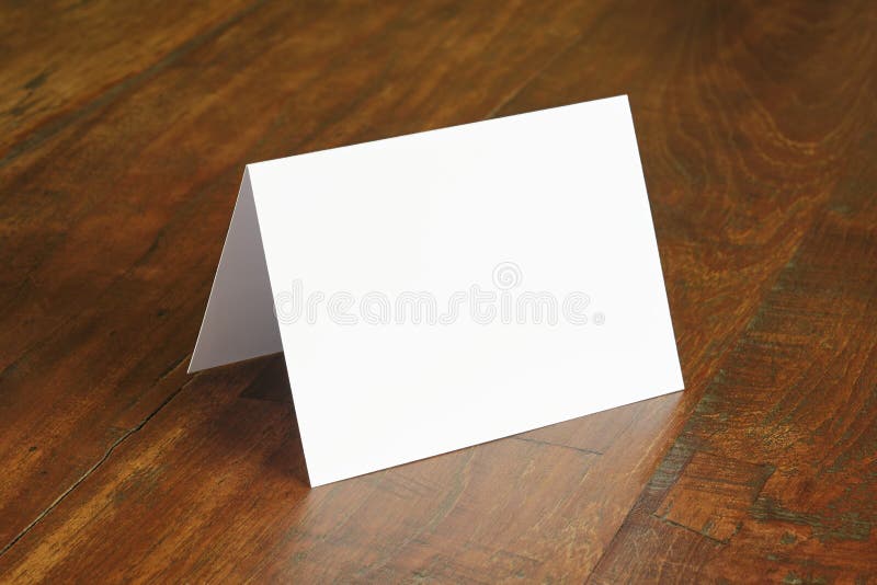 Standing Blank Empty Rectangular Greeting Card Mock-up Stock Image ...