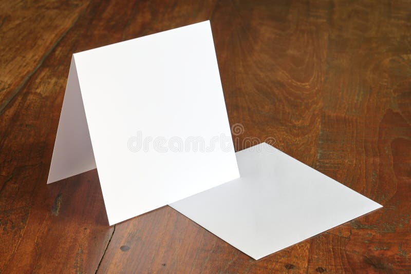 Standing Blank Empty Square Greeting Card and Envelope Mock-up Stock ...