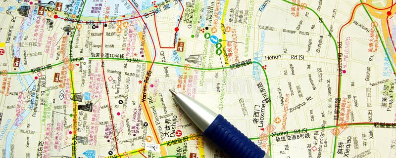 Shanghai op de kaart stock foto. Image of symbool, gebied - 5650796