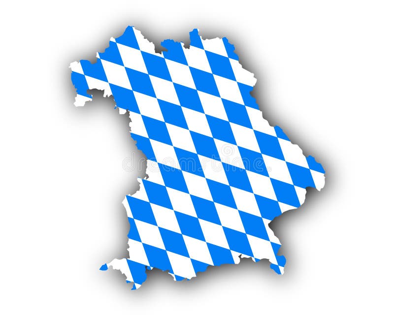 Kaart en vlag van Beieren vector illustratie. Illustration of vlag ...