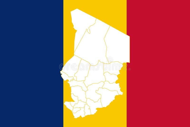 Kaart en vlag van Tsjaad stock illustratie. Illustration of ...