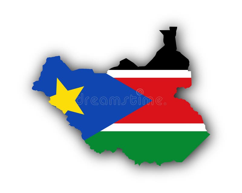 Kaart En Vlag Van Zuid-Soedan Vector Illustratie - Illustration of ...