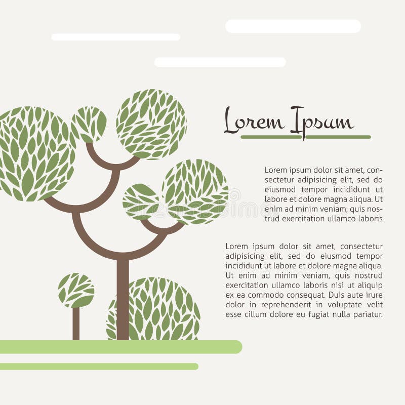 Kaart Met Een Beeld Van Een Groene Boom Vector Illustratie ...