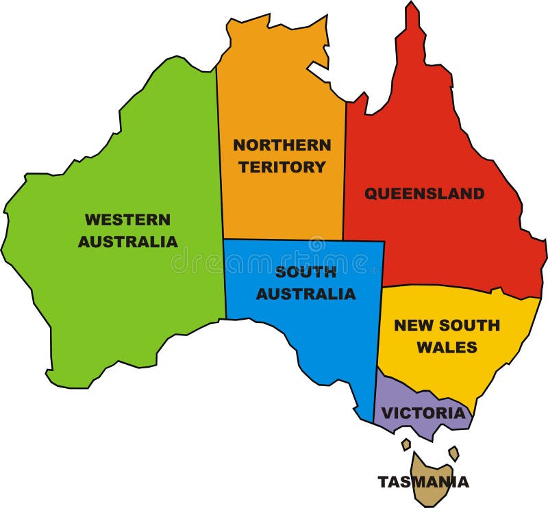 Kaart van Australië vector illustratie. Illustration of land - 69503755