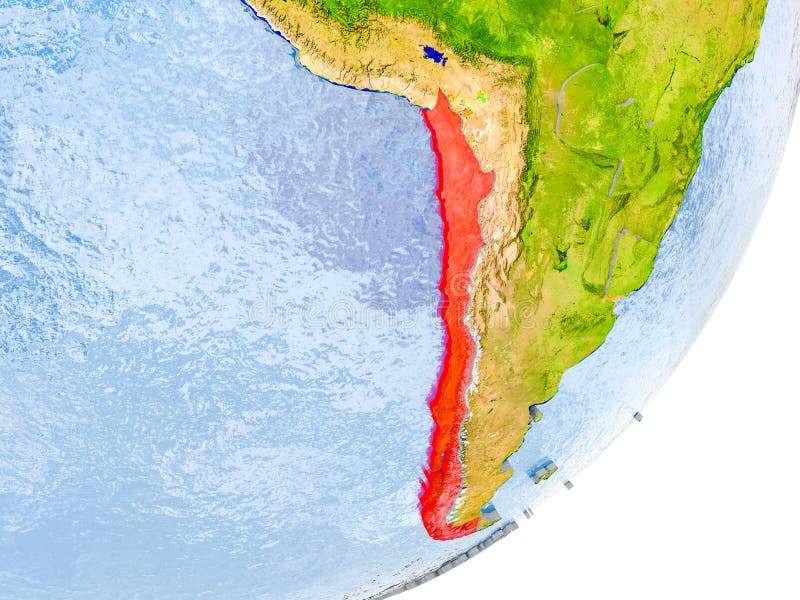 Kaart van Chili ter wereld stock afbeelding. Image of wereld - 107003611