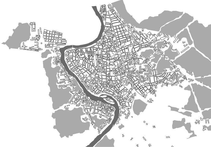 Kaart Van De Stad Van Rome, Italië Stock Illustratie - Illustration of ...