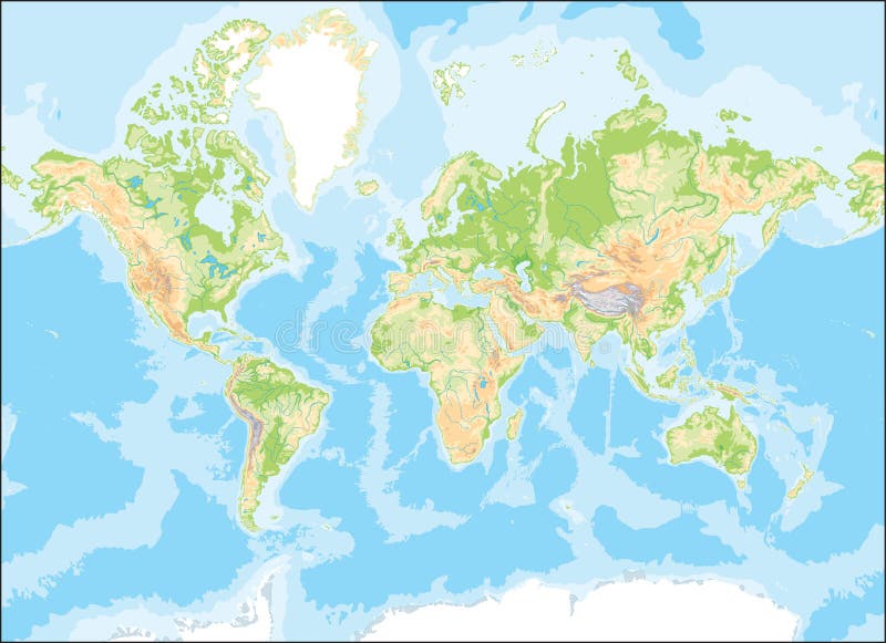 Kaart van de wereld stock illustratie. Illustration of aardrijkskunde ...