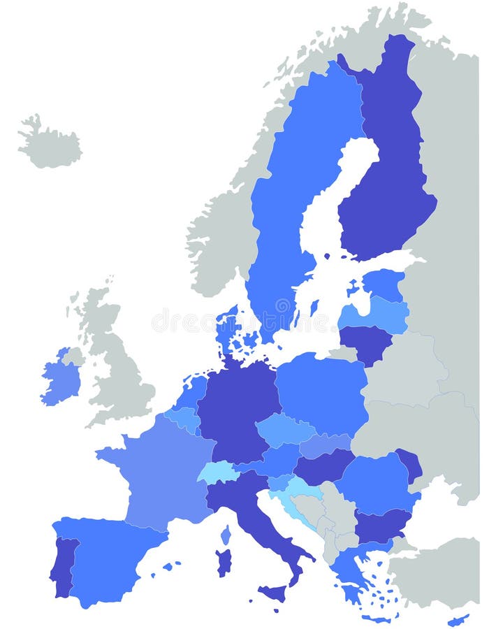 Kaart Van Europa Met Alle Leden Van De Europese Unie Vector Illustratie ... Kaart Van Europa Met Alle Leden Van De Europese Unie Vector Illustratie ...