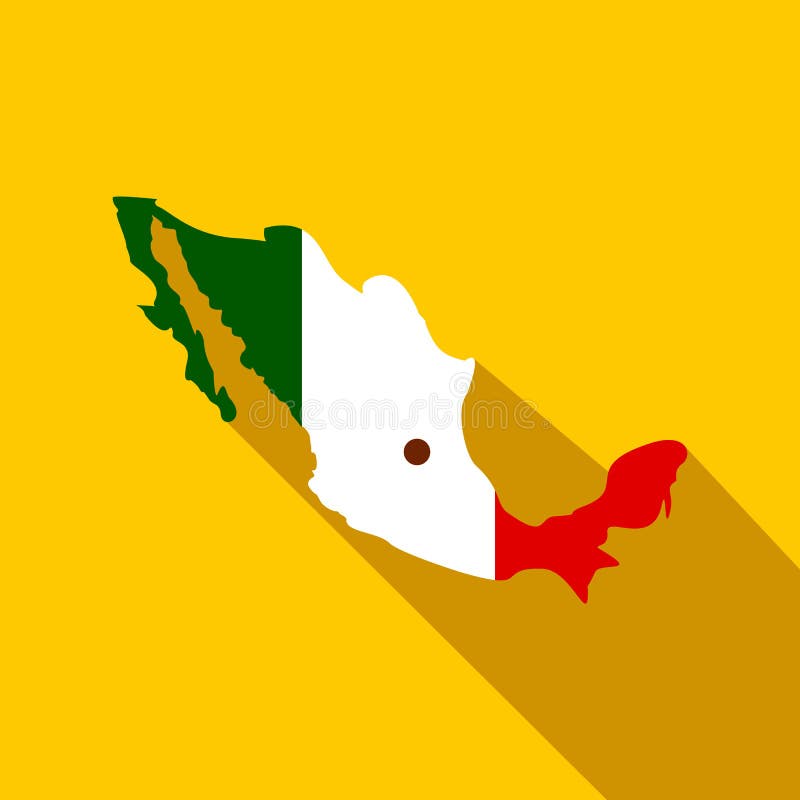 Kaart Van Mexico Met Het Beeld Van De Nationale Vlag Vector Illustratie ...