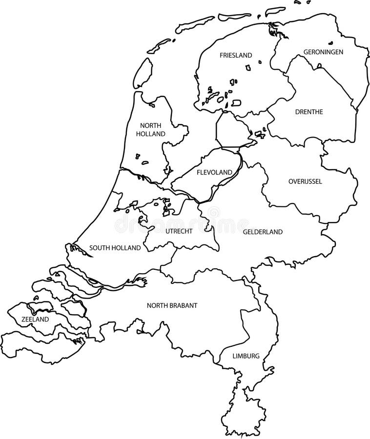Kaart Van Nederland Vector Illustratie Illustration Of Reis 204159295